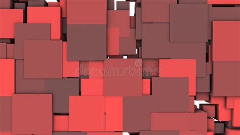 3d Red Abstract Cubes Background Geometric Sample With Gradient Stock Illustration