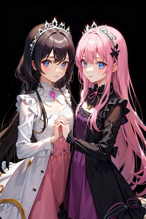 Twin Sistersprincesses🖤💗 Anime Sisters Friend Anime Anime Siblings