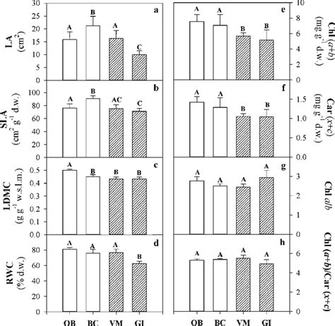 A Leaf Area La B Specific Leaf Area Sla C Leaf Dry Matter Content