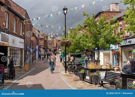 A View Of The Town Centre Of Congleton Cheshire East Uk With People