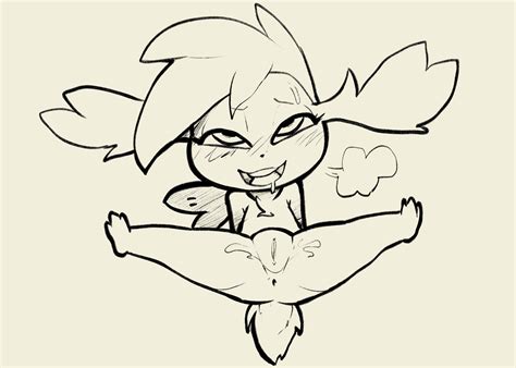 Rule 34 2020 Anthro Anus Black And White Blush Female Front View Full