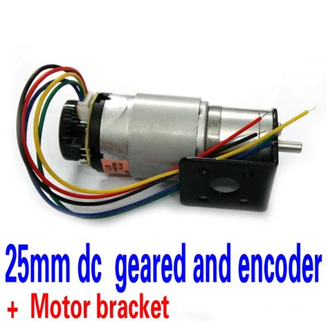 The New DC Geared Motor Encoder Motor Bracket V RPM Powerful High Torque DC Motor Gearbox
