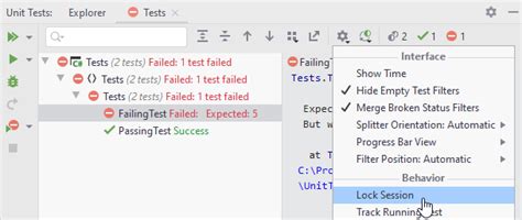 unit test sessions jetbrains rider
