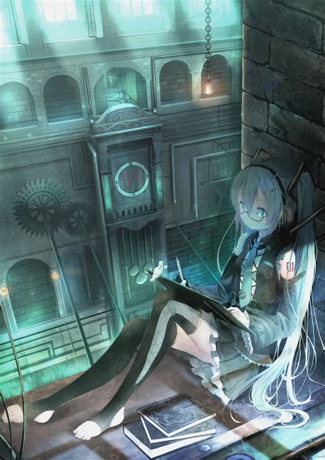 Safebooru 1girl 39 Absurdres Aqua Eyes Aqua Hair Barefoot Bird Black