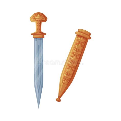 Steel Sharp Dagger As Georgia Country Attribute Vector Illustration