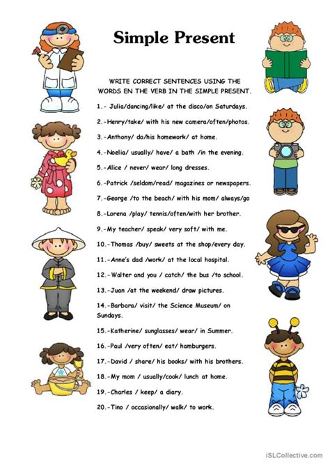 Simple Present Creative Writin English Esl Worksheets Pdf And Doc