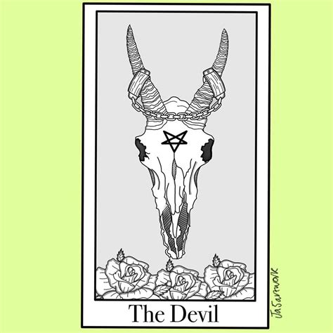 Ja5artwork🖍 ️ On Instagram “the Devil Tarot⛓ Linework