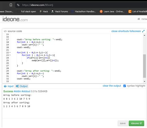 Bubble Sort In C Devpost
