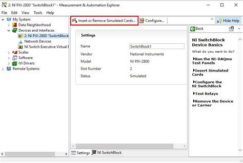 Simulate A Switchblock Device In Ni Max Ni