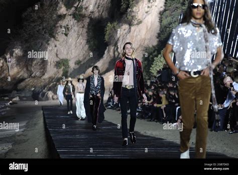 malibu ca 06 06 2019 saint laurent fashion show pictured saint