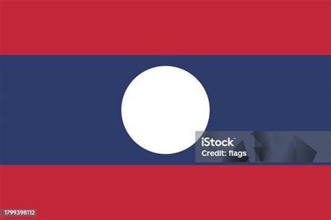 라오스의 국기 플래그 아이콘입니다 표준 색상 표준 크기 사각형 플래그입니다 컴퓨터 일러스트레이션 디지털 일러스트레이션 벡터 일러스트 레이 션입니다 갈색에 대한 스톡 벡터