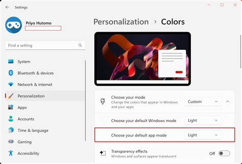 Registry Tweak Change Between Light And Dark Mode For Default App Mode