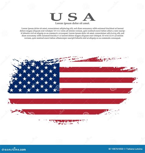 Grunge American Flagvector Flag Of Usa Stock Vector Illustration Of