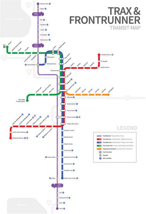 Transit Maps Unofficial Map Frontrunner And Trax Salt Lake City Utah