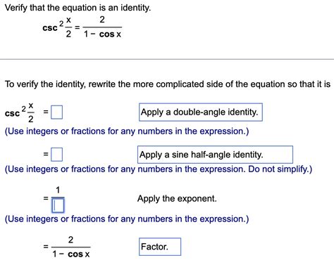 Solved Verify That The Equation Is An Identity To