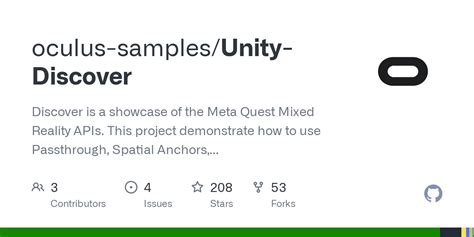 Github Oculus Samples Unity Discover Discover Is A Showcase Of The Meta Quest Mixed Reality