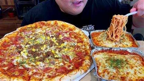 내돈내산 빽보이 피자인가뭔가 로제 토마토 스파게티 먹방 입니다 Mukbang Youtube