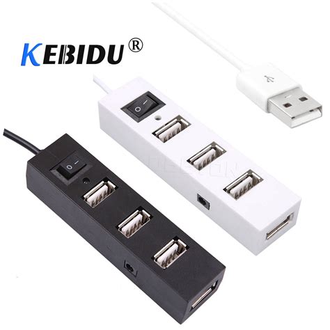 Kebidu External 4 Ports USB Hub USB2 0 On Off Switch Splitter High Speed For Windows For XP
