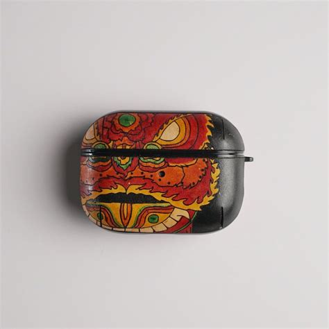 Ốp Airpod Đỏ Case Mẫu Lân Đỏ Ốp Da Cho Airpod Pro Airpod 3 Đỏ Art