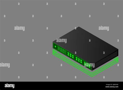 Isometric Switch With Up Link Port Vector Illustration Stock Vector Image And Art Alamy