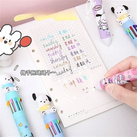 พร้อมส่ง ปากกาลูกลื่น10สี ขนาด 0 7mm เครื่องเขียนนักเรียน ปากกาหลายสี ปากกาลูกลื่นแบบกด ปากกา