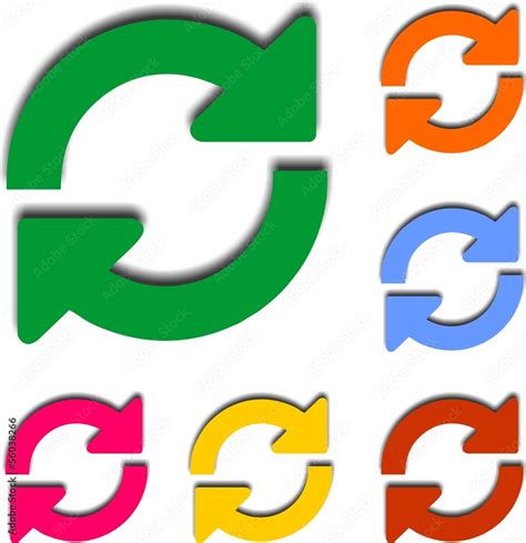arrow pictogram refresh reload rotation loop sign set stock vector