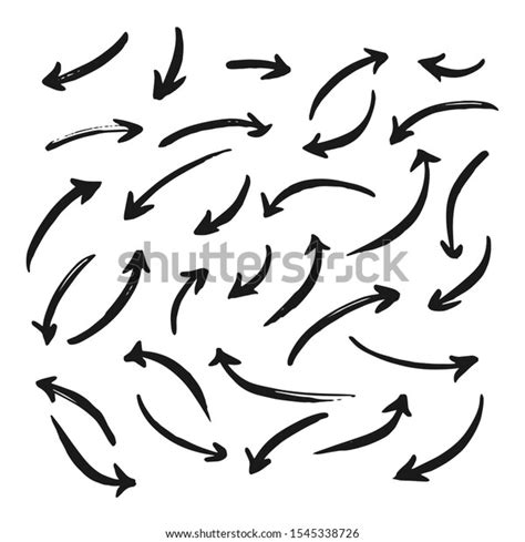 Set Abstract Hand Drawn Arrows Different Stock Vector Royalty Free Shutterstock