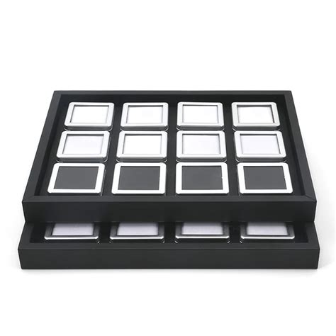 Роскошный драгоценный камень алмазный Дисплей Коробка для хранения лоток черный из искусственной