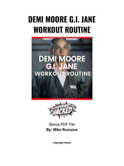 Demi Moores Gi Jane Workout Guide Pdf Physical Exercise