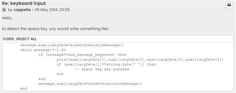 Coppeliasim Keyboard Input Status Bar Console Window And Nil