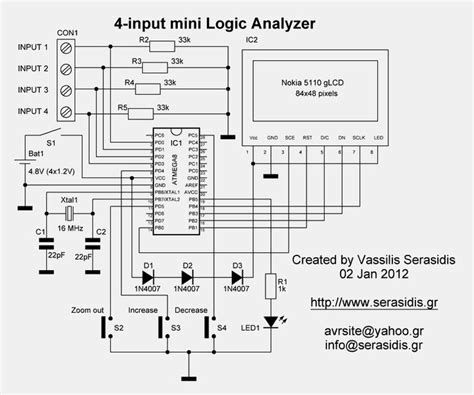 4 Input Mini Logic Analyzer Electronic Circuit Projects Pic Microcontroller Electronics Circuit