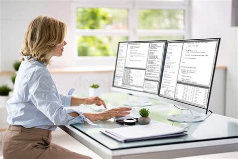 Programmer Woman Wearing Hijab Working Stock Image Image Of Lady