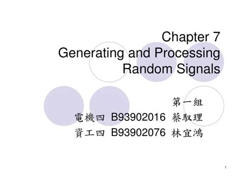 Ppt Chapter 7 Generating And Processing Random Signals Powerpoint Presentation Id5744669