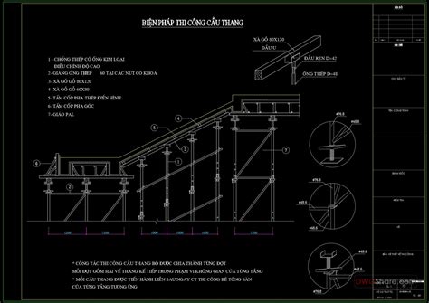 Stair Construction Method Statement Autocad Drawing