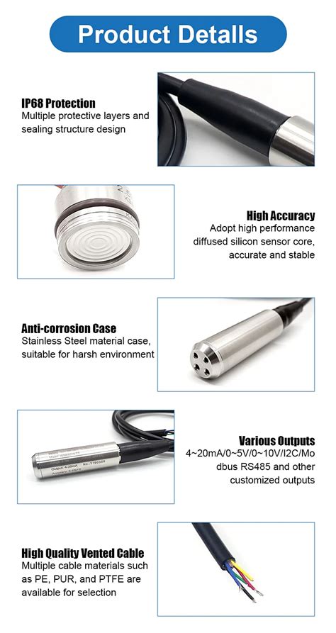 Ip68 Submersible Hydrostatic Level Sensor 4 20ma For Water Tank Buy Hydrostatic Level Sensor