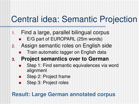 Ppt Cross Lingual Projection Of Semantics Powerpoint Presentation Free Download Id1094952