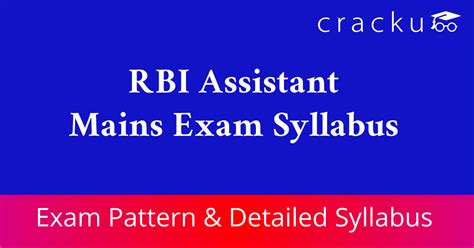 Rbi Assistant Mains Syllabus 2020 Pdf With Topic Wise Weightage Cracku