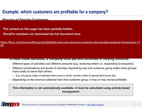 Profitability And Cost Structure Analysis Internal Data Analysis