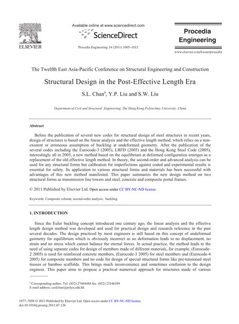 Pdf Structural Design In The Post Effective Length Era