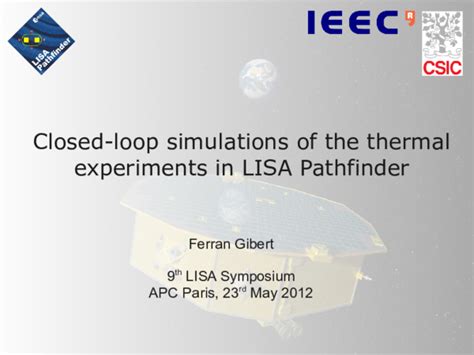 Pdf Closed Loop Simulations Of The Thermal Experiments In Lisa Pathfinder