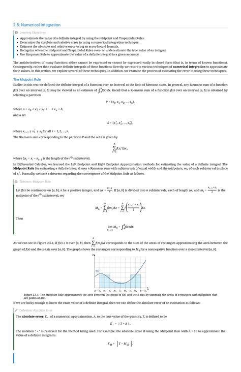 25 Numerical Integration Mathematics Libre Texts 2 Numerical