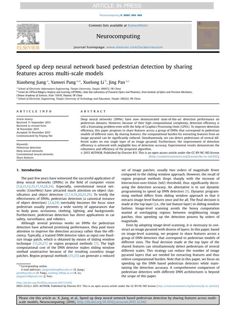Pdf Speed Up Deep Neural Network Based Pedestrian Detection By