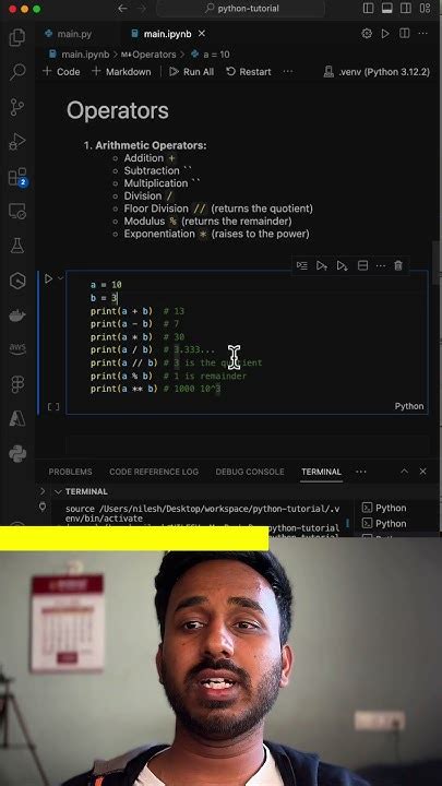 python arithmetic operators tutorial for beginners addition subtraction multiplication