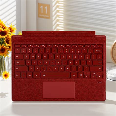 Portable Wireless Keyboard 7 Colors Backlight Bt Type Cover Keyboard With Trackpad Touchpad