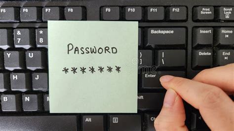 Passwords Written On Papers Password Protection Concept Stock Image