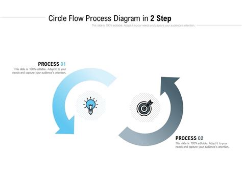 Circle Flow Process Diagram In 2 Step PowerPoint Templates Designs PPT Slide Examples