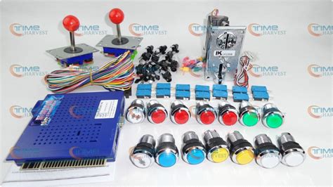 Arcade Parts Bundles Kit With Coin Acceptor Joystick Microswitches Illuminated Player Button To