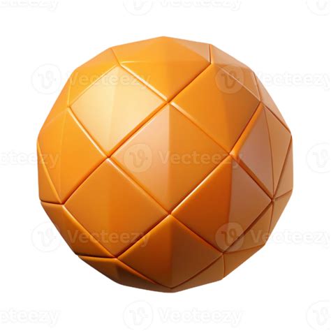 Serene Renaissance Geometric Isometric Sphere Flat Orange Crisp Edges With Scalable Design