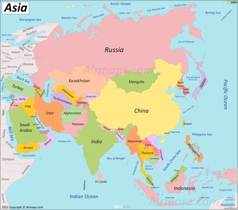 Buy Digital Map Of Asia