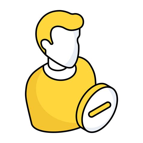Conceptual Flat Design Icon Of Remove Profile Vector Art At